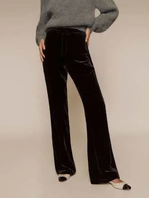 REFORMATION Sora Velvet Pant - Black