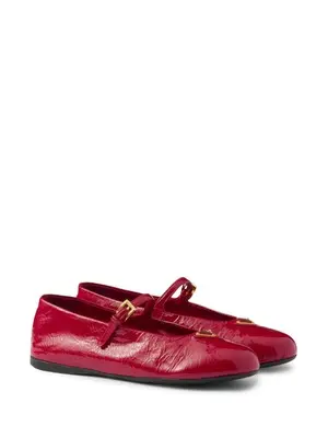 Prada Naplak Leather Ballet Flats - Red