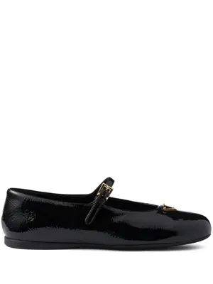 Prada Leather Ballet Flats - Black