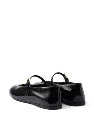 Prada Leather Ballet Flats - Black