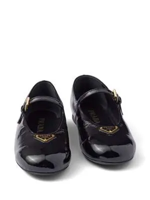 Prada Leather Ballet Flats - Black