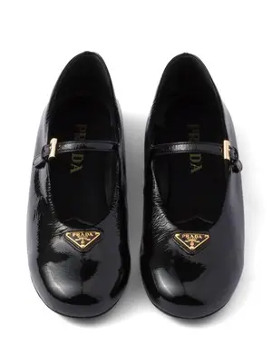 Prada Leather Ballet Flats - Black