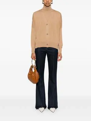 BLANCA VITA Fine-knit Vest And Cardigan Set - Brown