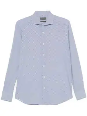 DELL'OGLIO Geometric-print Shirt - Blue