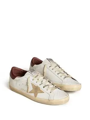 GOLDEN GOOSE Super-star Sneakers With Suede Star And Croc-print Leather Heel Tab