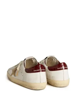GOLDEN GOOSE Super-star Sneakers With Suede Star And Croc-print Leather Heel Tab