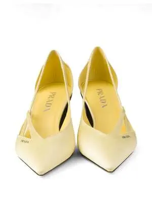 Prada 55mm Satin Cut-out Pumps - Yellow