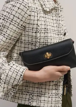 ME+EM Leather Pouch With Turn Lock Fastening
