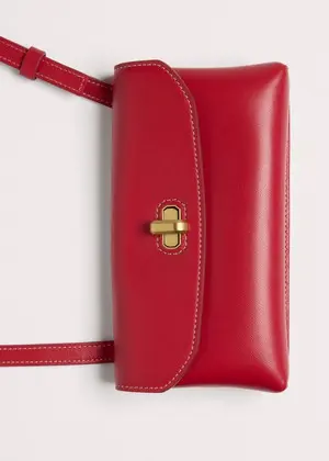 ME+EM Leather Pouch With Turn Lock Fastening - Red