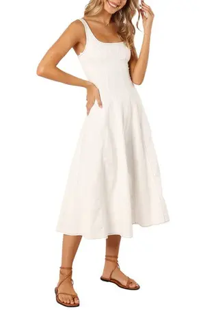PETAL & PUP Una Fit & Flare Midi Dress
