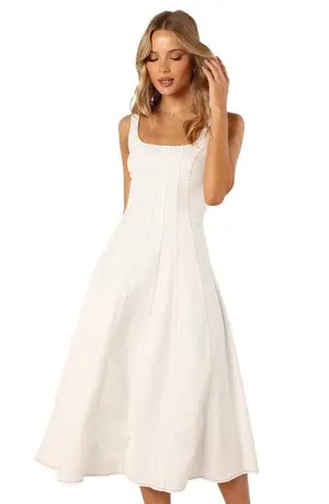 PETAL & PUP Una Fit & Flare Midi Dress