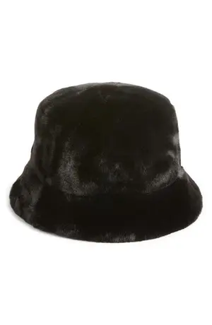 Apparis Amara Pluche Faux Fur Bucket Hat - Noir