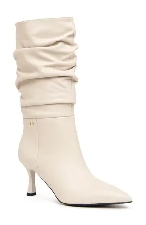 NEROGIARDINI Slouchy Pointed Toe Boots - White