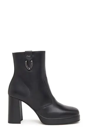 NEROGIARDINI Chain Platform Bootie - Black