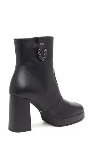 NEROGIARDINI Chain Platform Bootie - Black