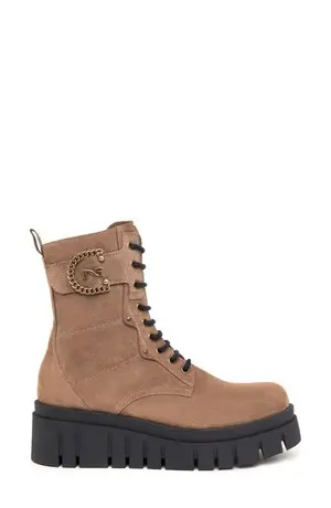 NEROGIARDINI Lug Sole Lace-up Bootie - Brown