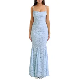 House Of Cb Joan-b Floral Jacquard Dress - Skyride