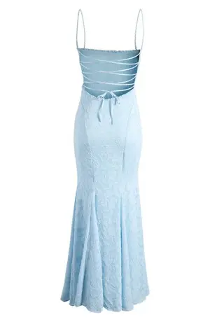 House Of Cb Joan-b Floral Jacquard Dress - Skyride