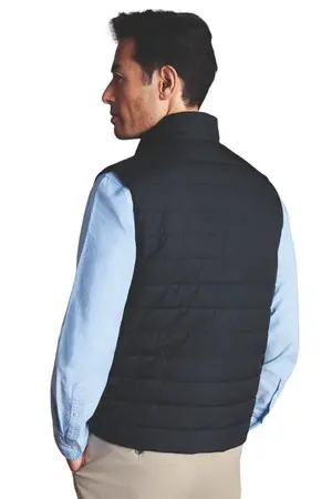 CHARLES TYRWHITT Lightweight Quilted Vest - Navy
