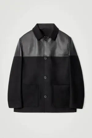 Cos Leather-paneled Donkey Jacket