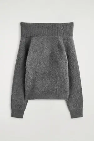 Cos Off-the-shoulder Merino Wool Sweater