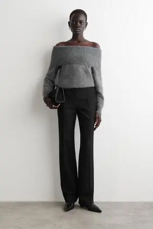Cos Off-the-shoulder Merino Wool Sweater