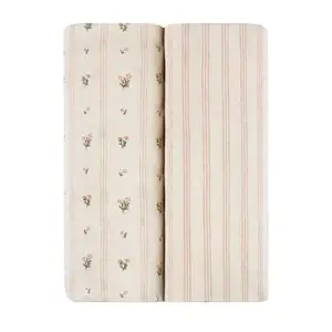 ELY'S & CO. Baby Fitted Pack N Playmini Crib Sheet 2 Packs Linear Floral