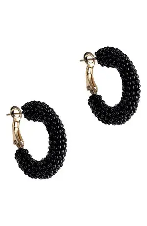 Deepa Gurnani Deepa Gurnani Archie Hoop Earrings Black