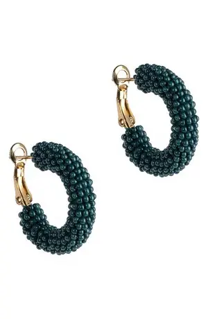 Deepa Gurnani Deepa Gurnani Archie Hoop Earrings Green