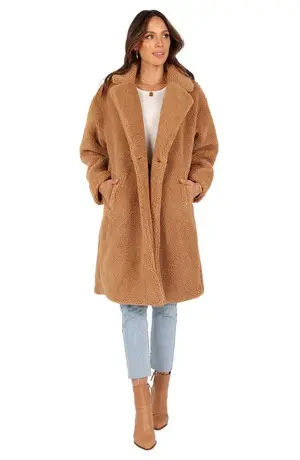 PETAL & PUP Beatrice Faux Shearling Overcoat