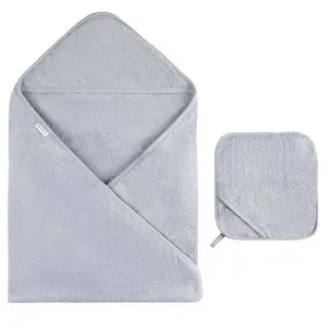 ELY'S & CO. Hooded Towel & Washcloth - Misty Blue