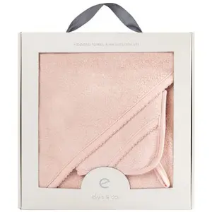 ELY'S & CO. Hooded Towel & Washcloth - Pink