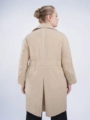 SEE ROSE GO Tech Twill Trench Coat - Stone