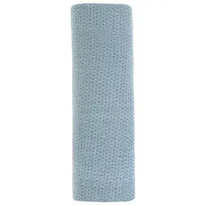 ELY'S & CO. Cotton Muslin Swaddle Blanket 1 Pack Blue Pin Dot