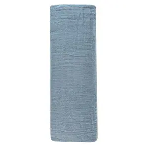 ELY'S & CO. Cotton Muslin Swaddle Blanket 1 Pack Ocean Blue
