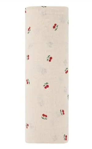 ELY'S & CO. Cotton Muslin Swaddle Blanket 1 Pack - Red Cherry