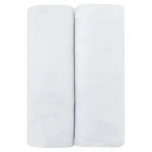 ELY'S & CO. Baby Fitted Bassinet Sheet 2 Pack Solid White