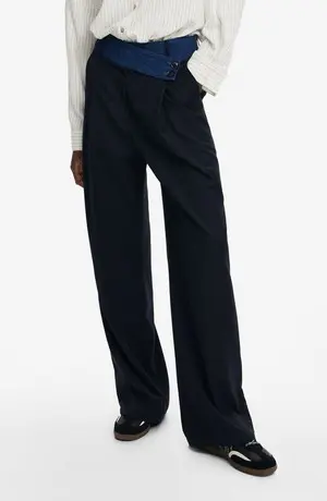 Desigual Garona Pinstriped Wide Leg Pants