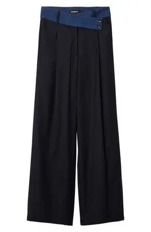 Desigual Garona Pinstriped Wide Leg Pants