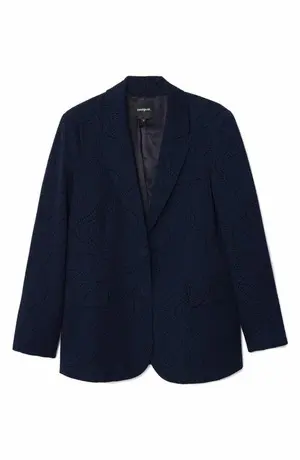 Desigual Floral Eyelet Blazer