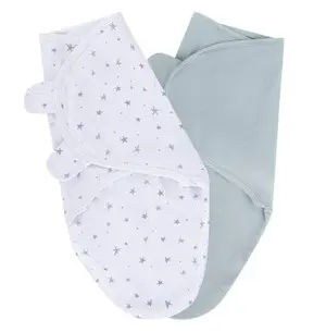 ELY'S & CO. Adjustable Swaddle Blanket 2 Pack - Blue Stars