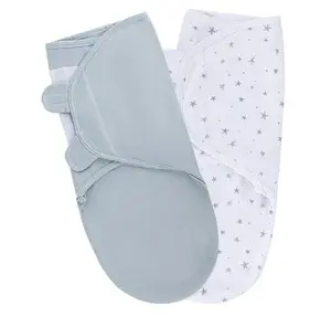 ELY'S & CO. Adjustable Swaddle Blanket 2 Pack - Blue Stars
