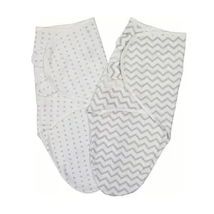 ELY'S & CO. Adjustable Swaddle Blanket 2 Pack - Grey Chevron & Polka Dot