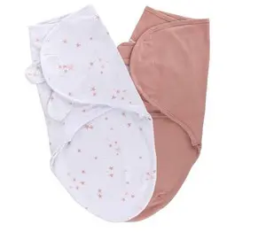 ELY'S & CO. Adjustable Swaddle Blanket 2 Pack - Pink Stars