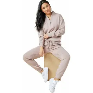SOFTIES Athleisure Dreamtech 1/4 Zip Jogger Set - Coco