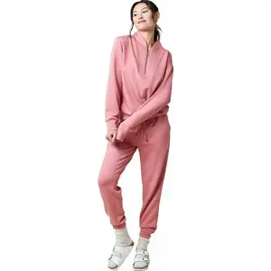 SOFTIES Athleisure Dreamtech 1/4 Zip Jogger Set - Copper Rose