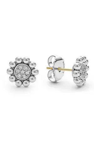 Lagos Caviar Spark Diamond Stud Earrings
