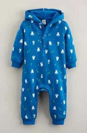 TUCKER + TATE Cozy Hooded Romper - Blue Empire Cozy Yeti