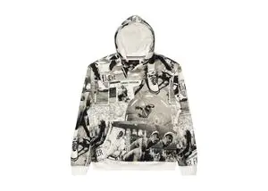 JORDAN Brooklyn Fleece Printed Pullover Hoodie - Black/sail