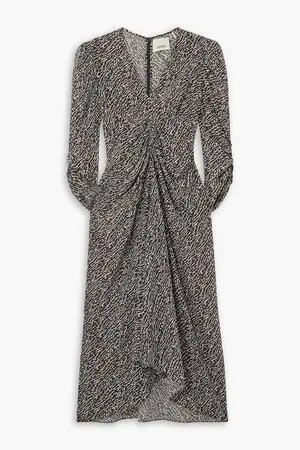 Isabel Marant Albini Gathered Printed Midi Dress